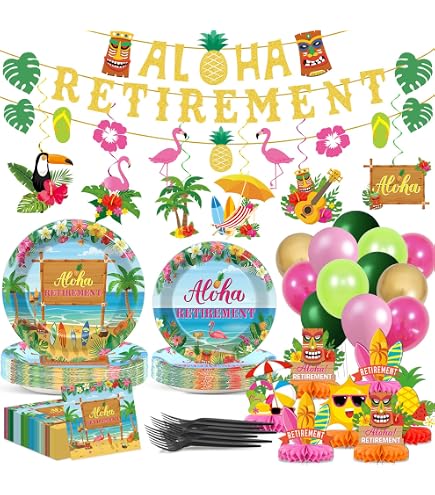 Beach Party Theme Beach Retirement Decorations Aloha Retire Party ...