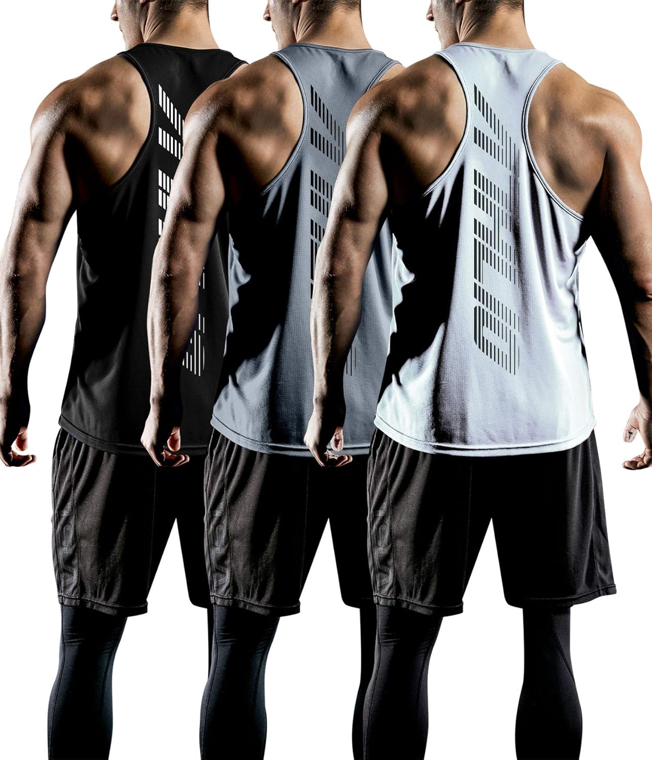 ATHLIO 3 Pack Men's Dry Fit Muscle Workout Tank Tops, Y-Back ...