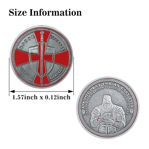 10PCS Knight Templar Red Cross Challenge Coin Religious Coin