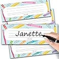 Amazon.com: Hadley Designs 25 Colorful Student Desk Name Tags, Desk ...