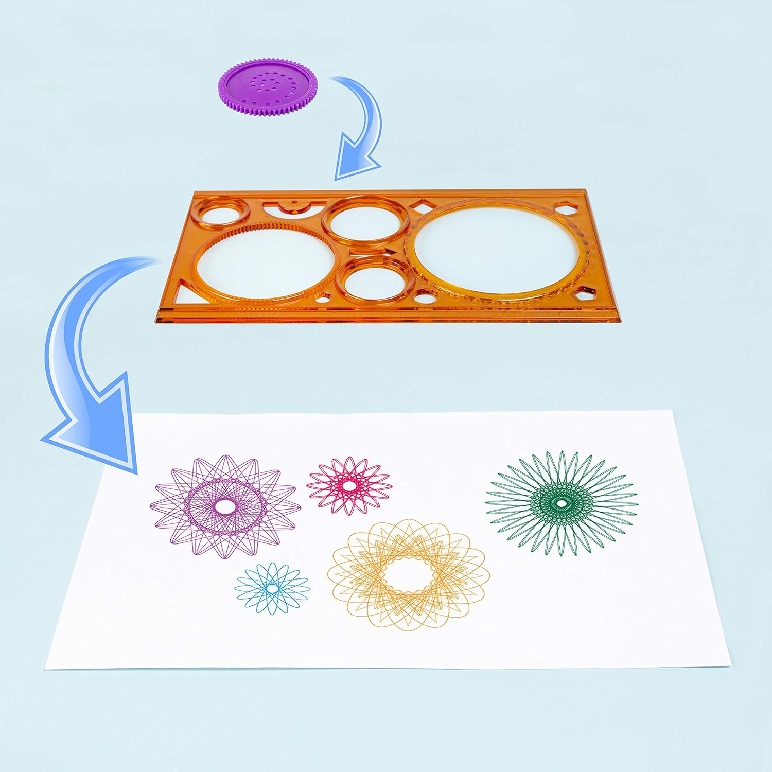 Spiral Art Kit – Spirograph Set including Stencils, Spiral Wheels ...