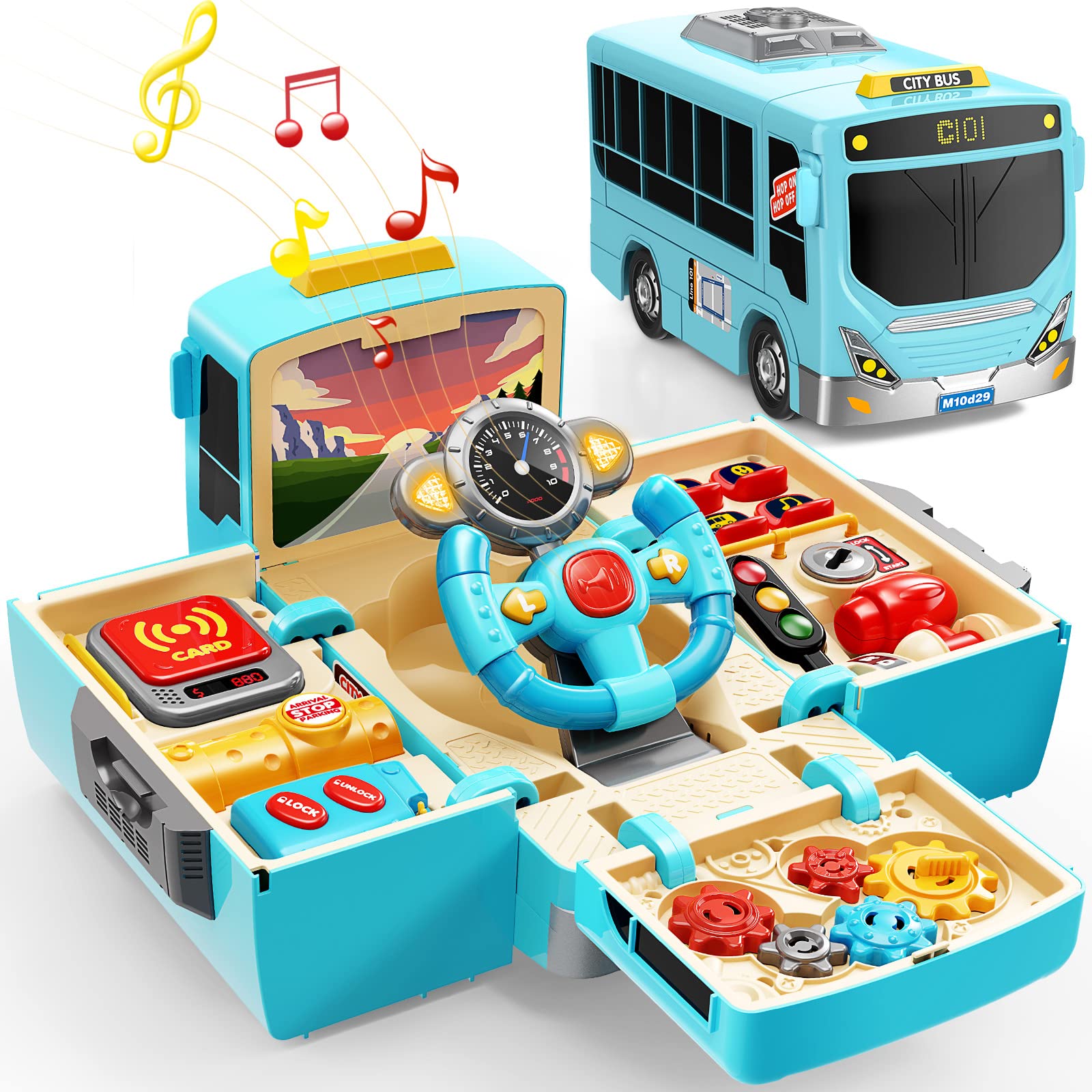 Mua Geyiie Big School Bus Toy, Driving Simulation Bus, Toddlers School ...