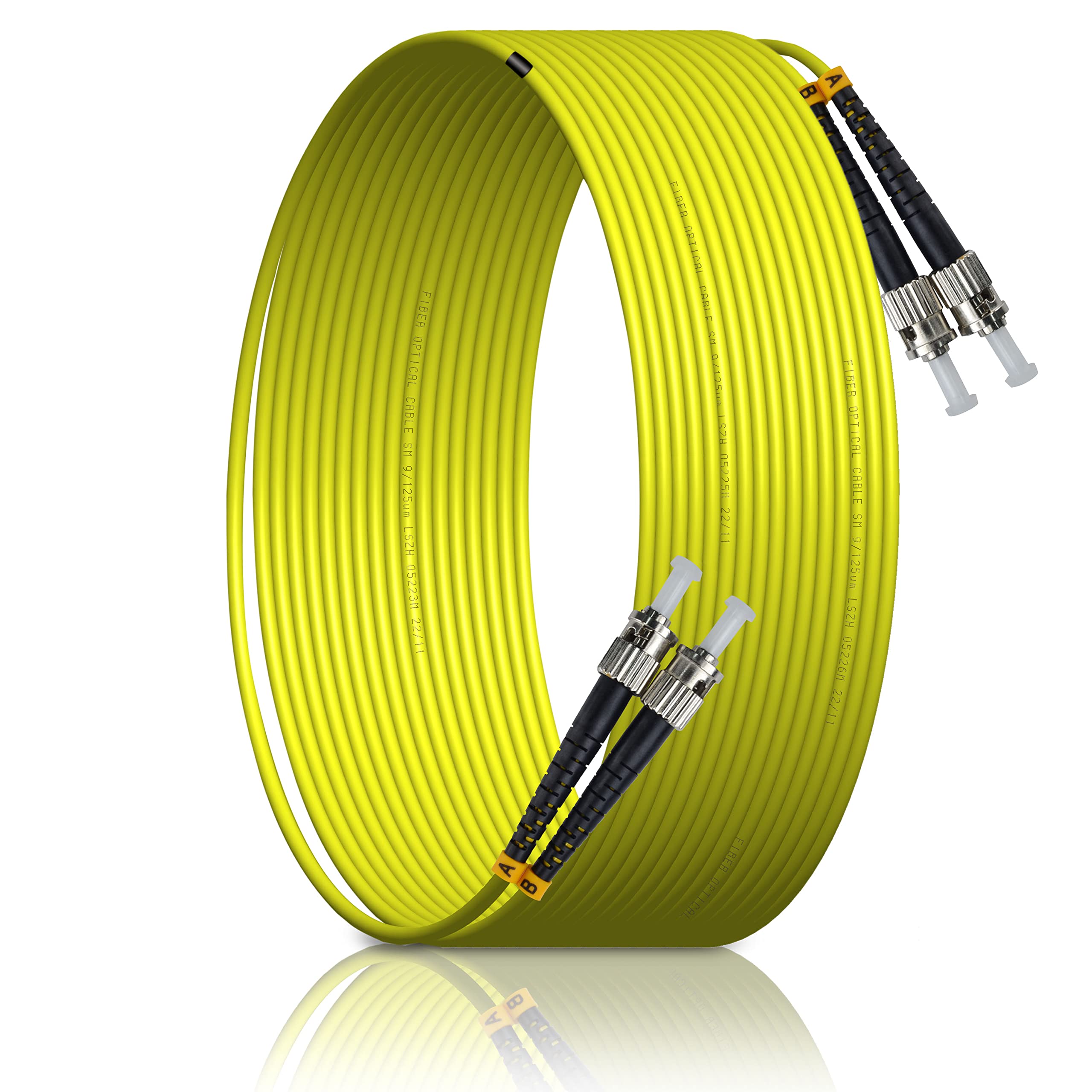 XWYWX 30M/99FT ST/UPC to ST/UPC SM DX LSZH 3.0mm Indoor Fiber Optic ...