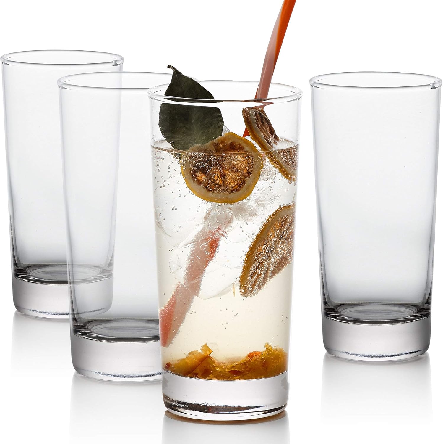 Amazon.com | GoodGlassware Highball Glasses (Set of 4) 13.5 oz - Tall ...