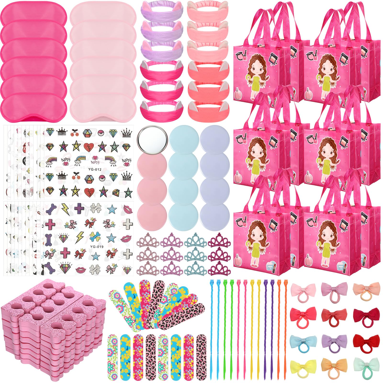 Yinder 144 Pcs Spa Party Favors for Girls Spa Party Supplies Pink Spa ...