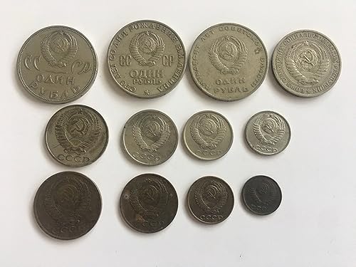 1964 No Mint Mark Soviet Union -Set of 13 Kopeks and Rubles Coin USSR ...