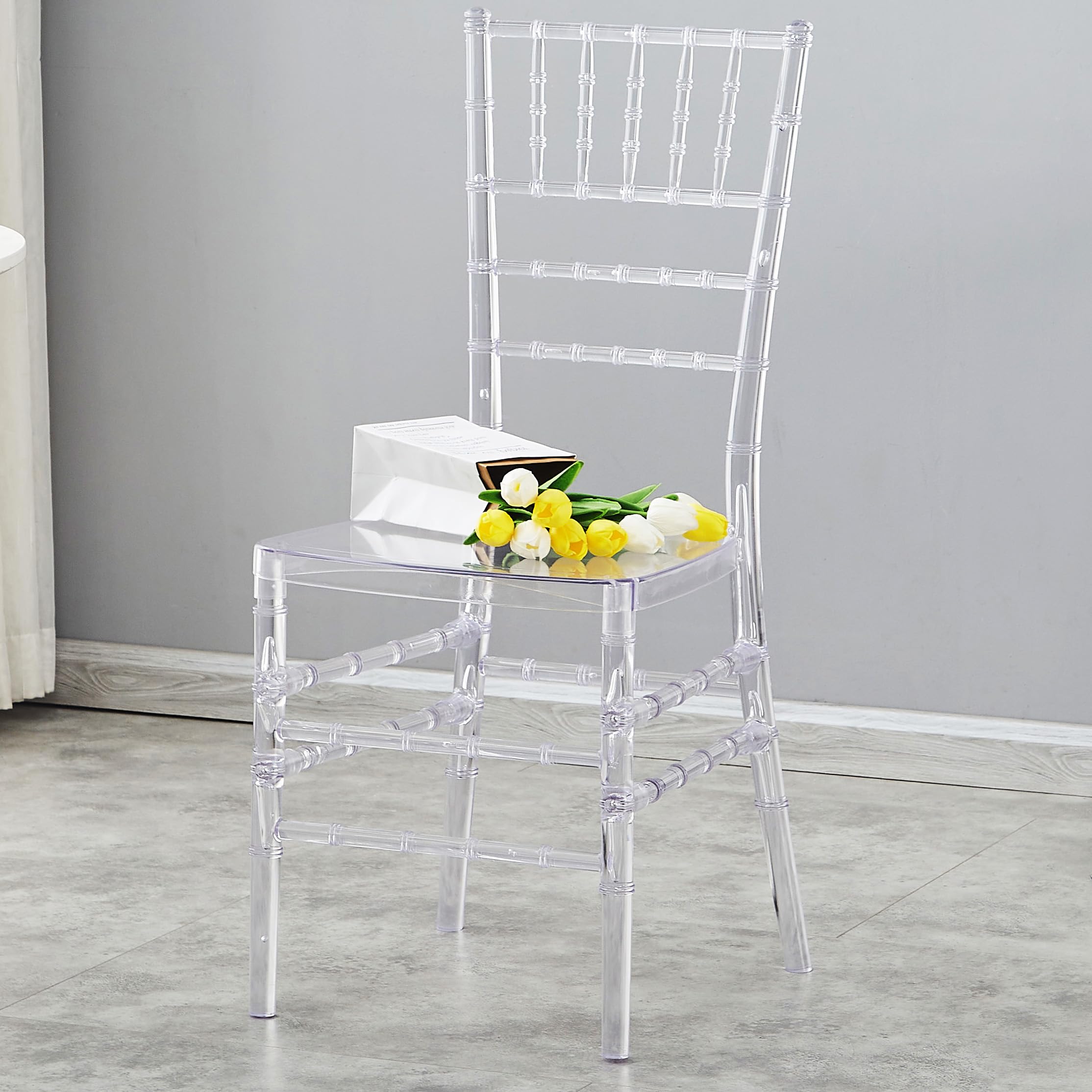 BOOSDEN Clear Chiavari Chairs, Transparent Acrylic Plastic Chair ...