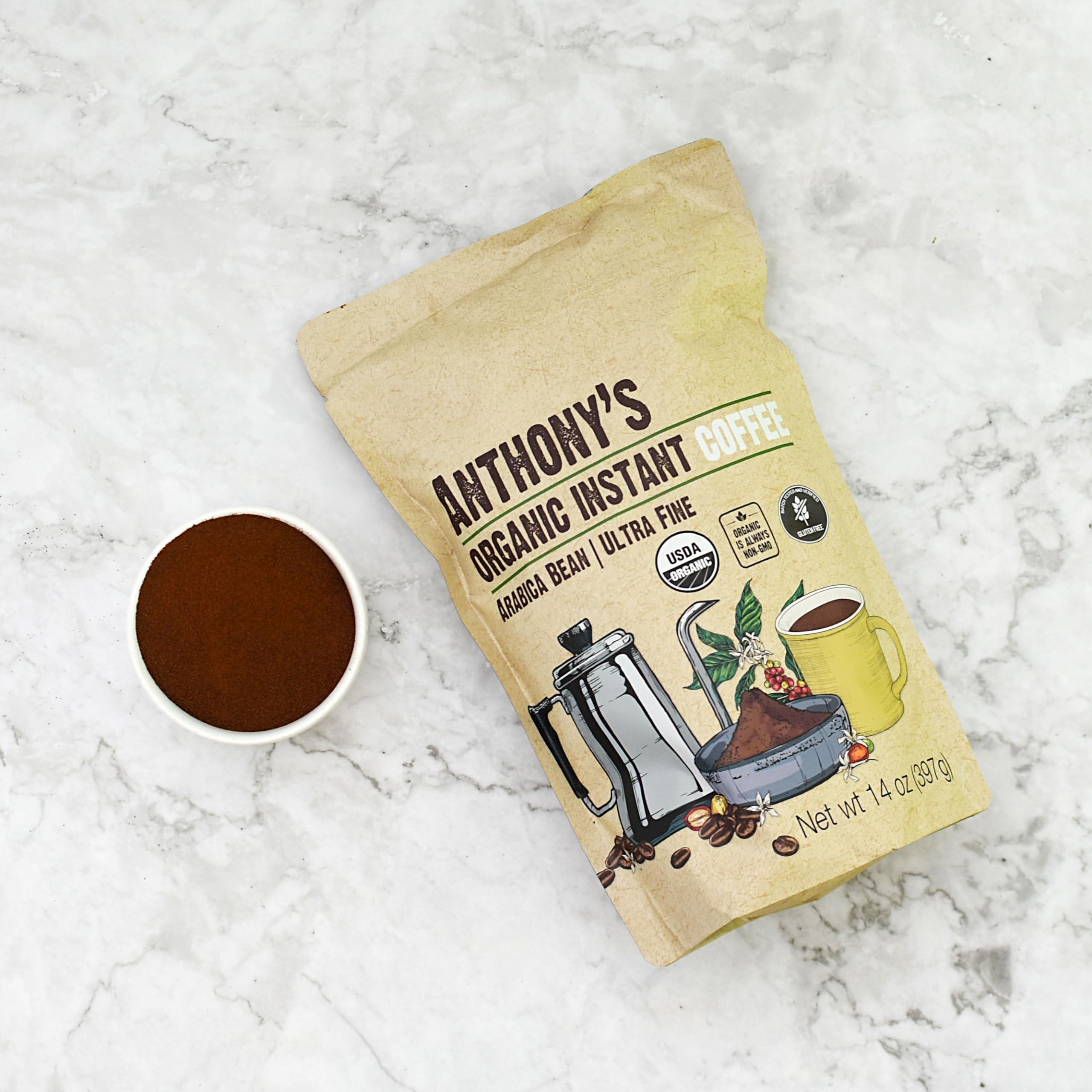 Mua Anthony's Organic Instant Coffee,14oz, Ultra Fine Microground ...