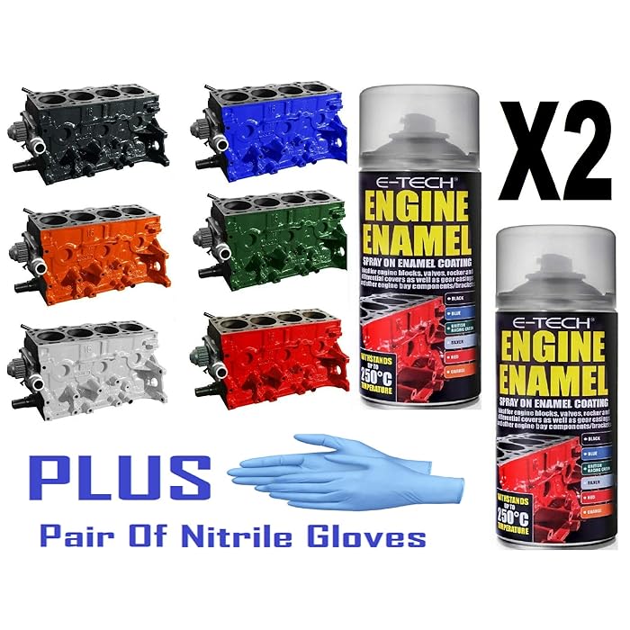 Buy 2 x ORANGE E-TECH - Heat Resistant Engine Enamel Paint 400ml ...