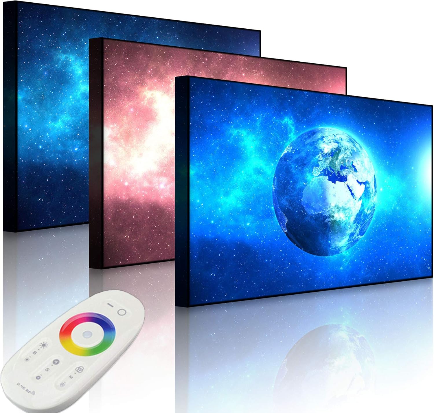 Lightbox-Multicolor | Leuchtbilder für die Wand | Erde im Universum | 60x40 cm | Front Lighted ...