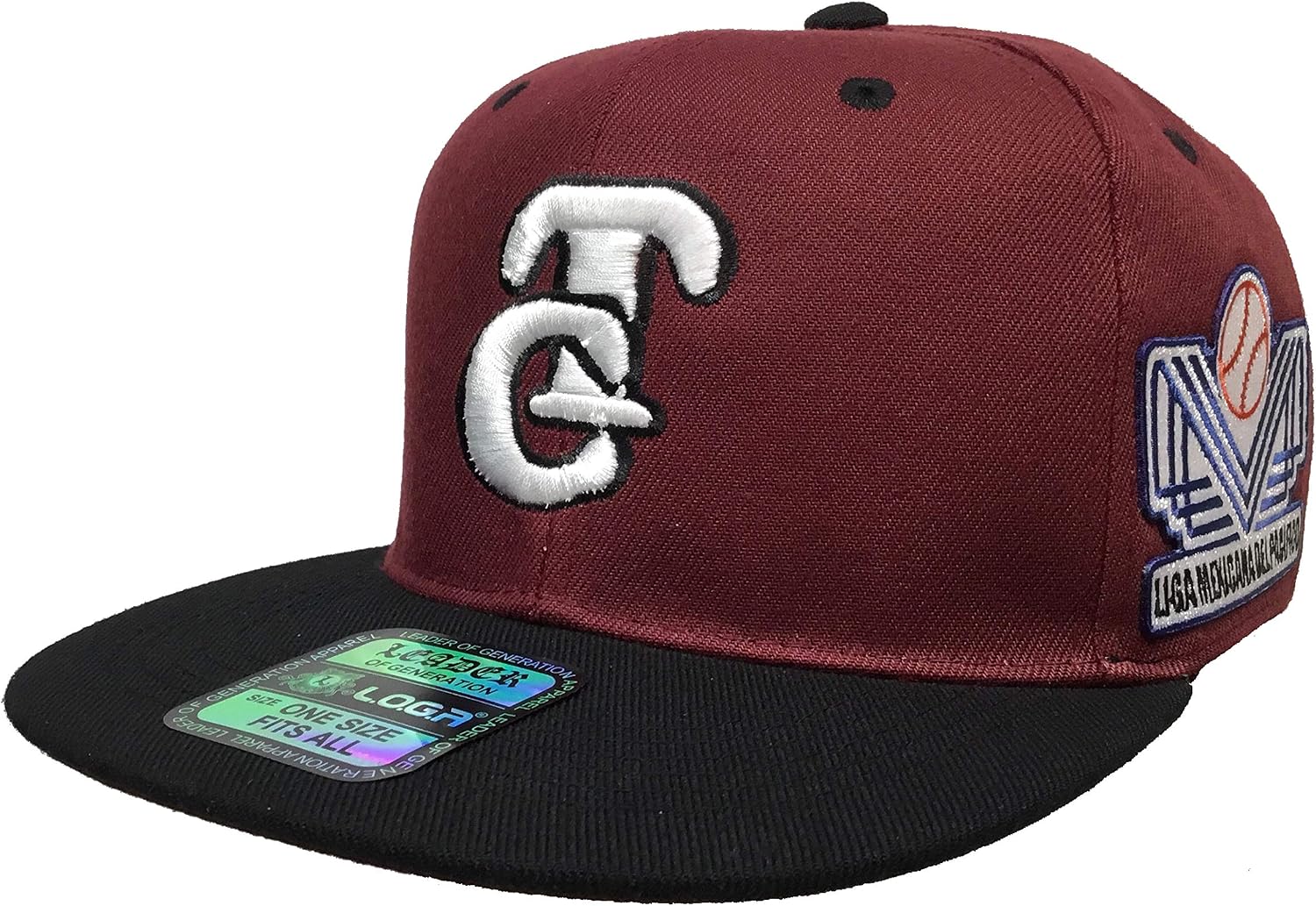 Liga Mexicana del Pacífico tomateros de Culiacán 2 Logos hat Maroon ...