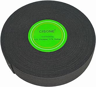 Amazon.com: 1 Inch Knit Elastic Spool Black Heavy Stretch High ...