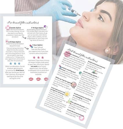 Amazon.com : Dermal Filler Aftercare Instructions Injection Pre and ...