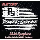 Amazon.com: Powerstroke 7.3 American Flag Vinyl Decal Stickers Diesel ...