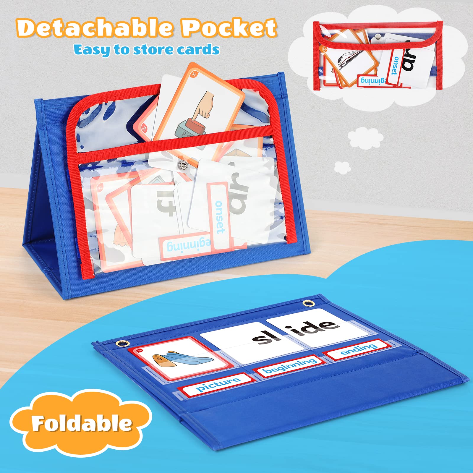 Mua Torlam Blends & Digraphs Pocket Chart, Onset Rime Phonics Games Sight Word Flash Cards ...