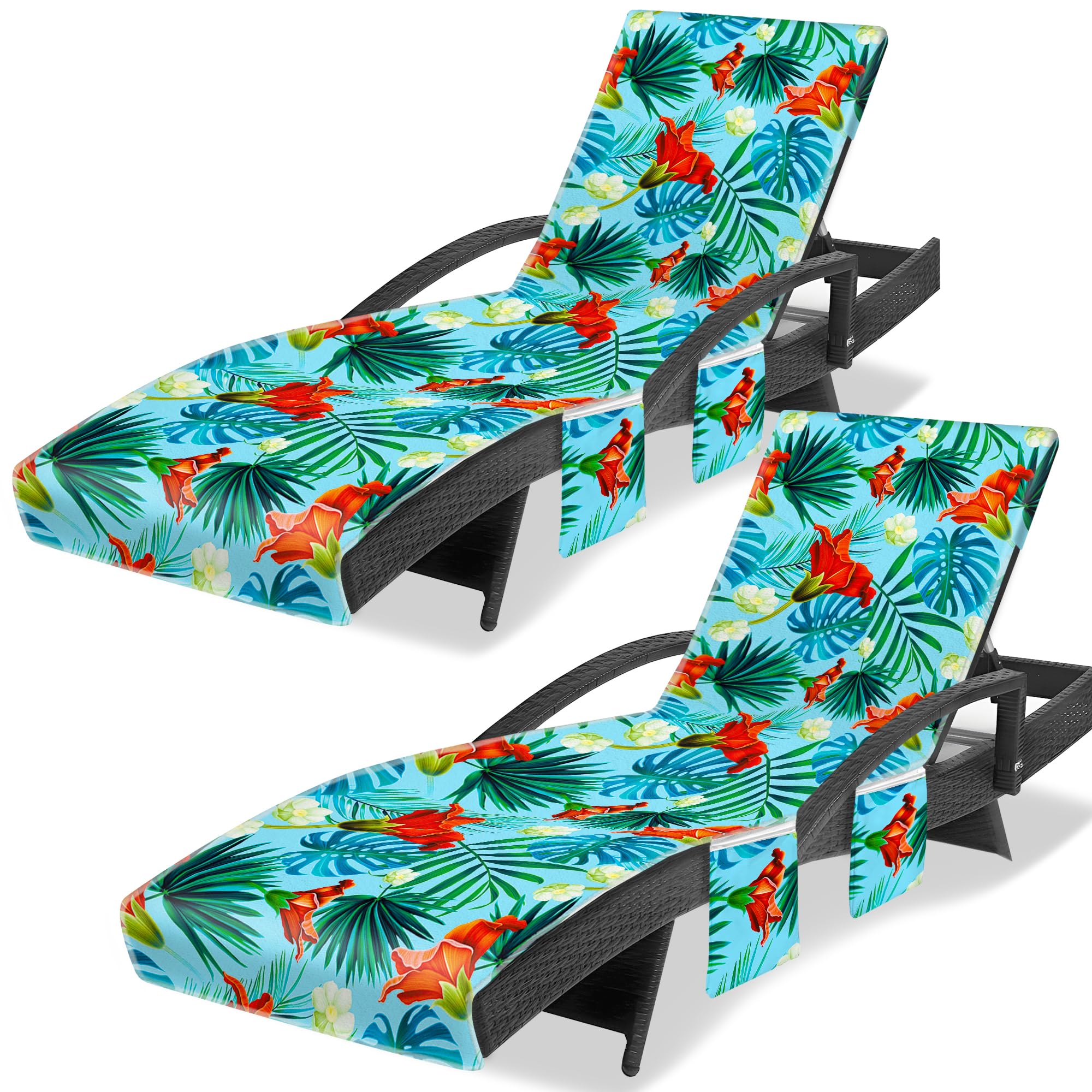 Ruikyhom Lounge Chair Towel Cover, Chaise Lounge Cover (Pack of 2 ...