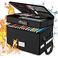 Amazon.com: RHM Fireproof Document Box with Lock, 2 Layer Fire Proof File Box for Documents with ...