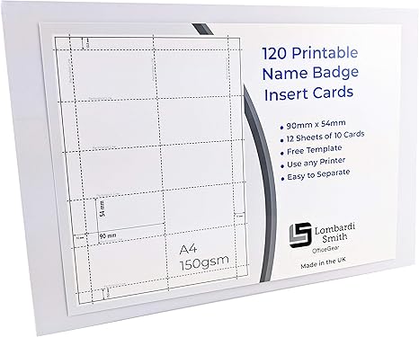 OfficeGear Perforated Printable ID Name Badges Insert Cards (120 Pack ...