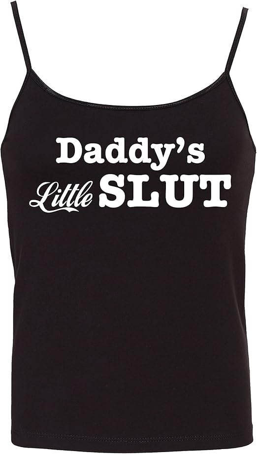 Knaughty Knickers Daddy's Little Slut Fun Flirty Camisole Cami Tank Top Sleep Wear Fitted Scoop ...