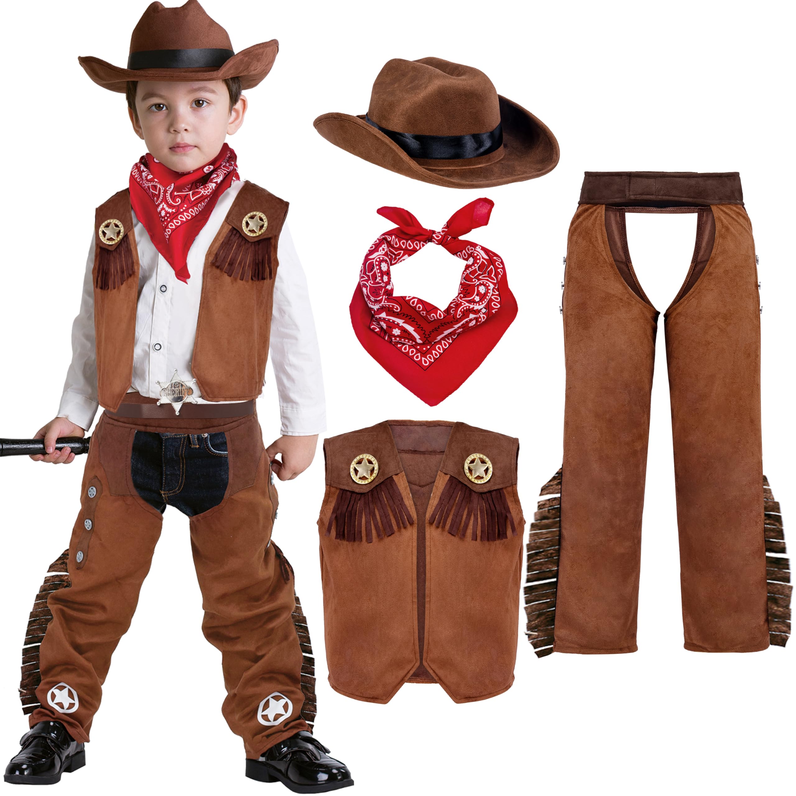 Spooktacular Creations Halloween Cowboy Costume for Boys, Kids Brown ...