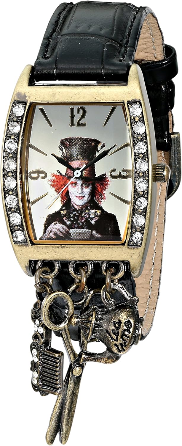 Disney Women's Alice in Wonderland Mad Hatter Dial Strap Watch Silver ...