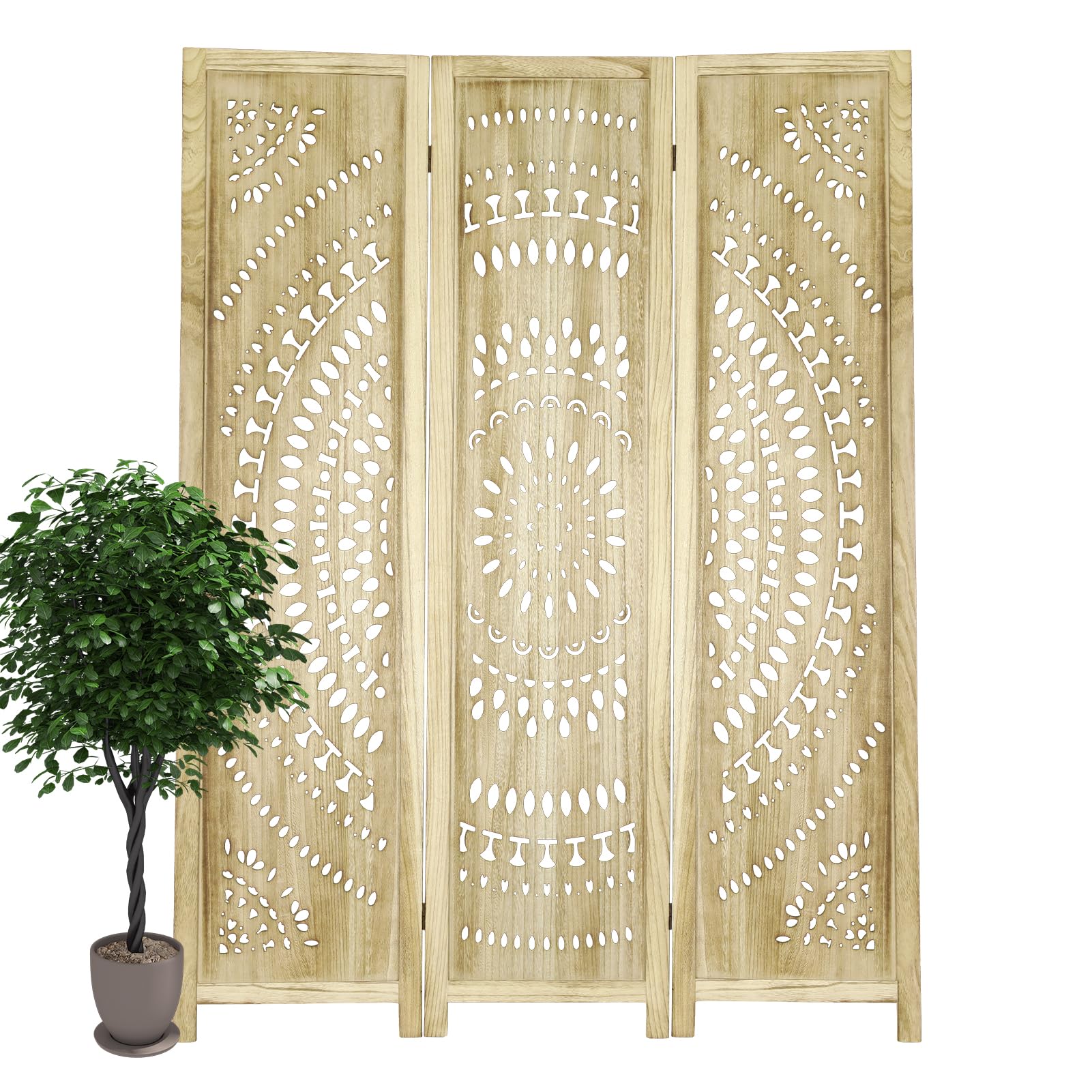 Mua Babion 3 Panel Room Divider, Carved Wood Room Dividers, Cutout Room ...