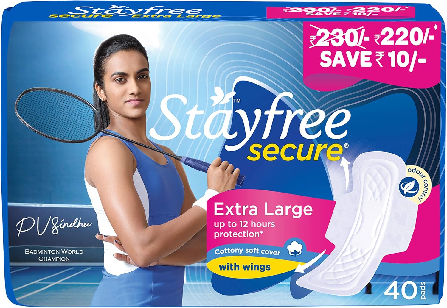 Stayfree Secure Extra Large Cottony Soft Cover Sanitary Pads For Women ...