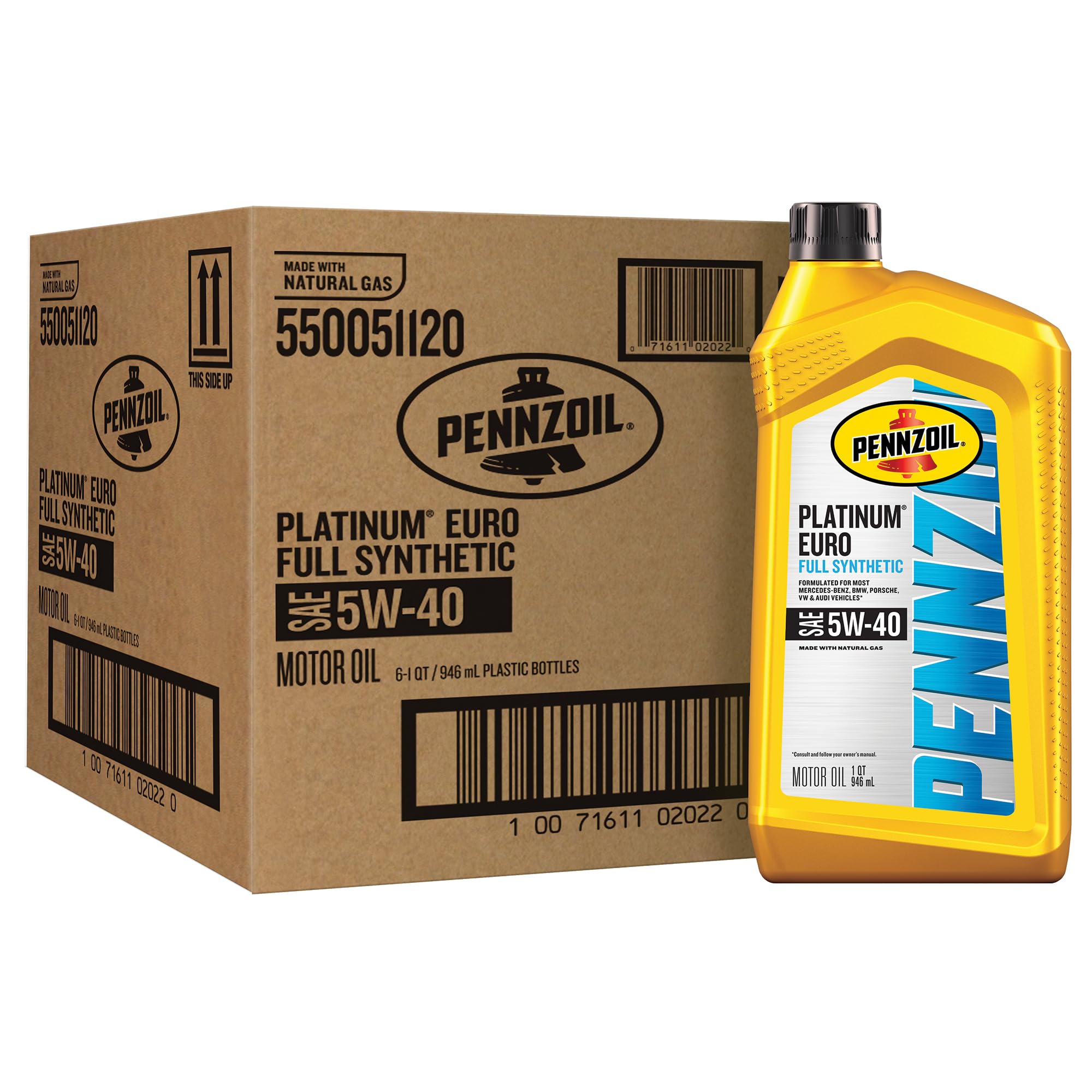 Pennzoil Platinum Euro Full Synthetic 5W-40 Motor Oil, 1 Quart (6 Pack ...