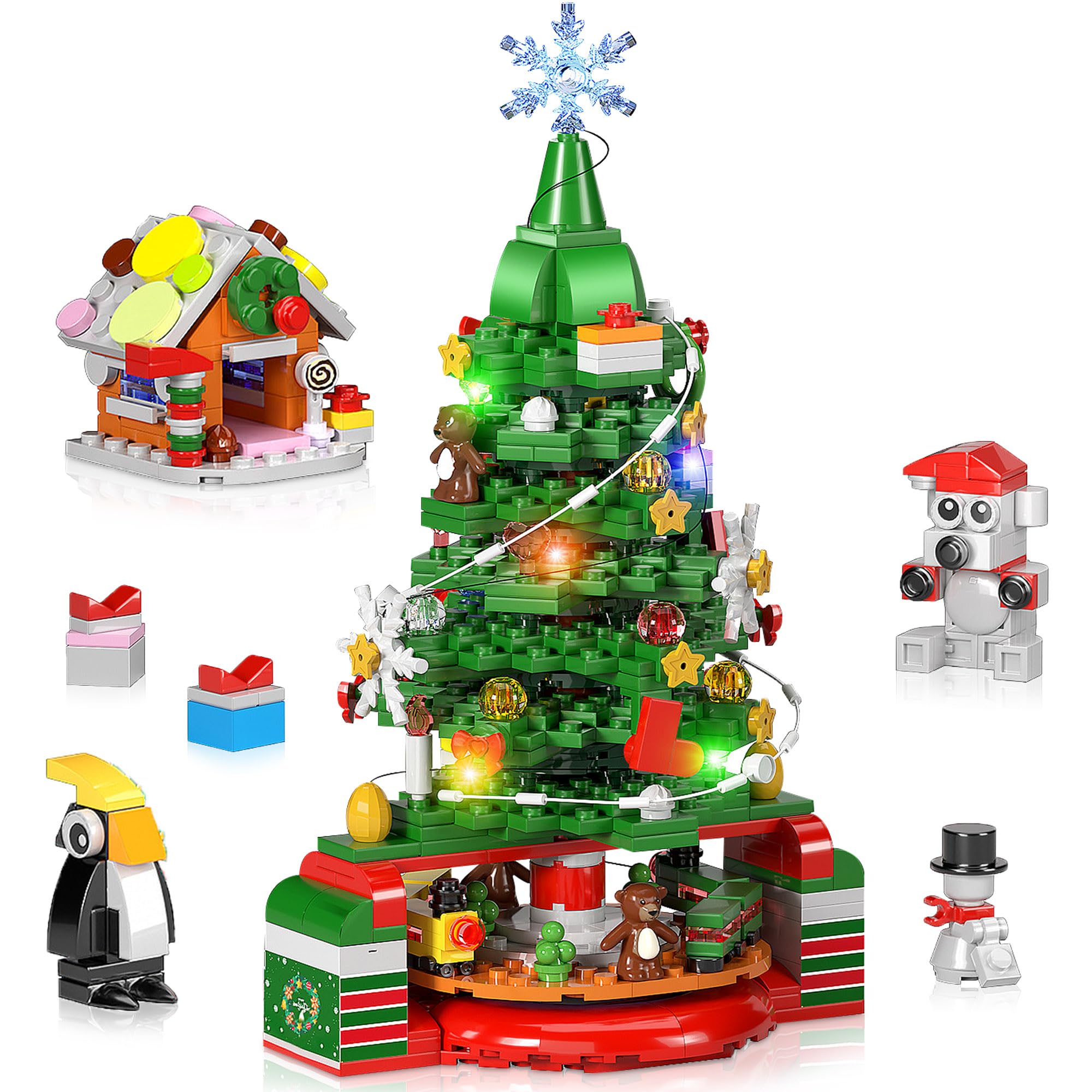 Flivoosh Christmas Building Blocks, Christmas Tree Building Set ...
