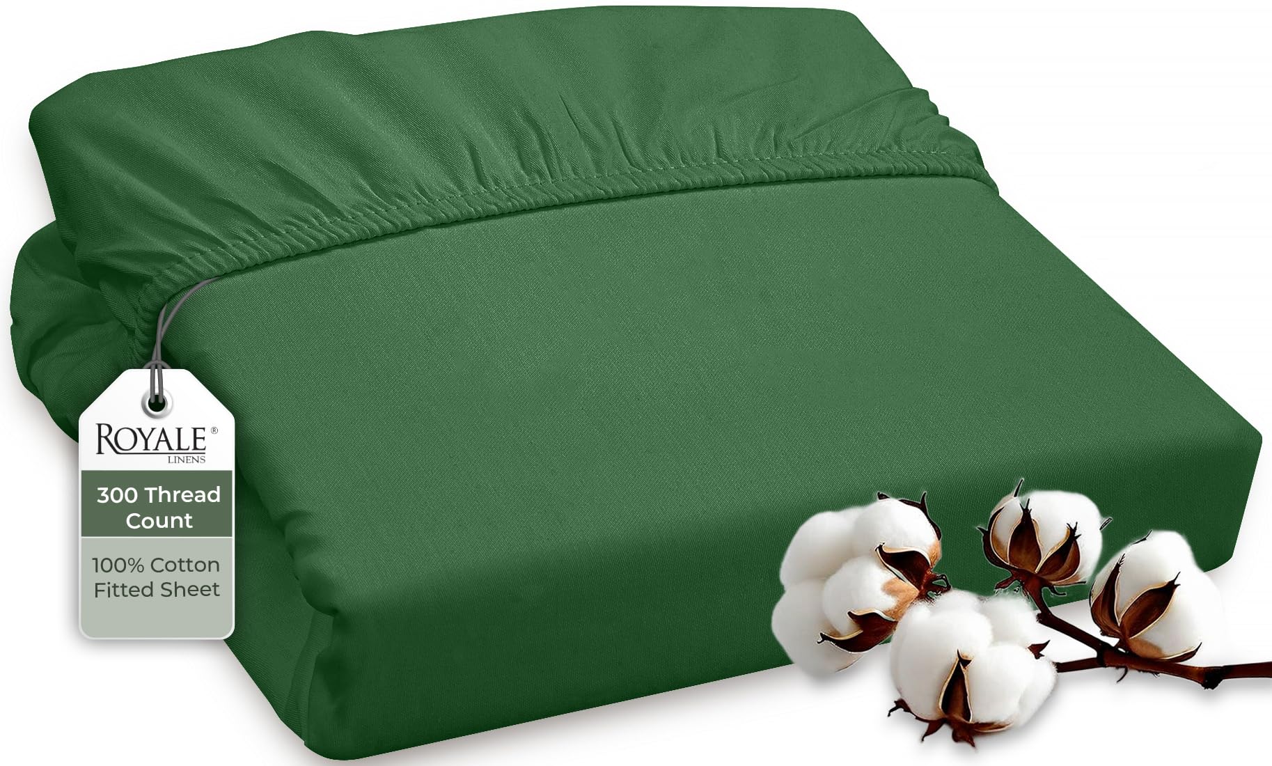 ROYALE LINENS 300 Thread Count 100% Long Staple Combed Cotton Fitted ...