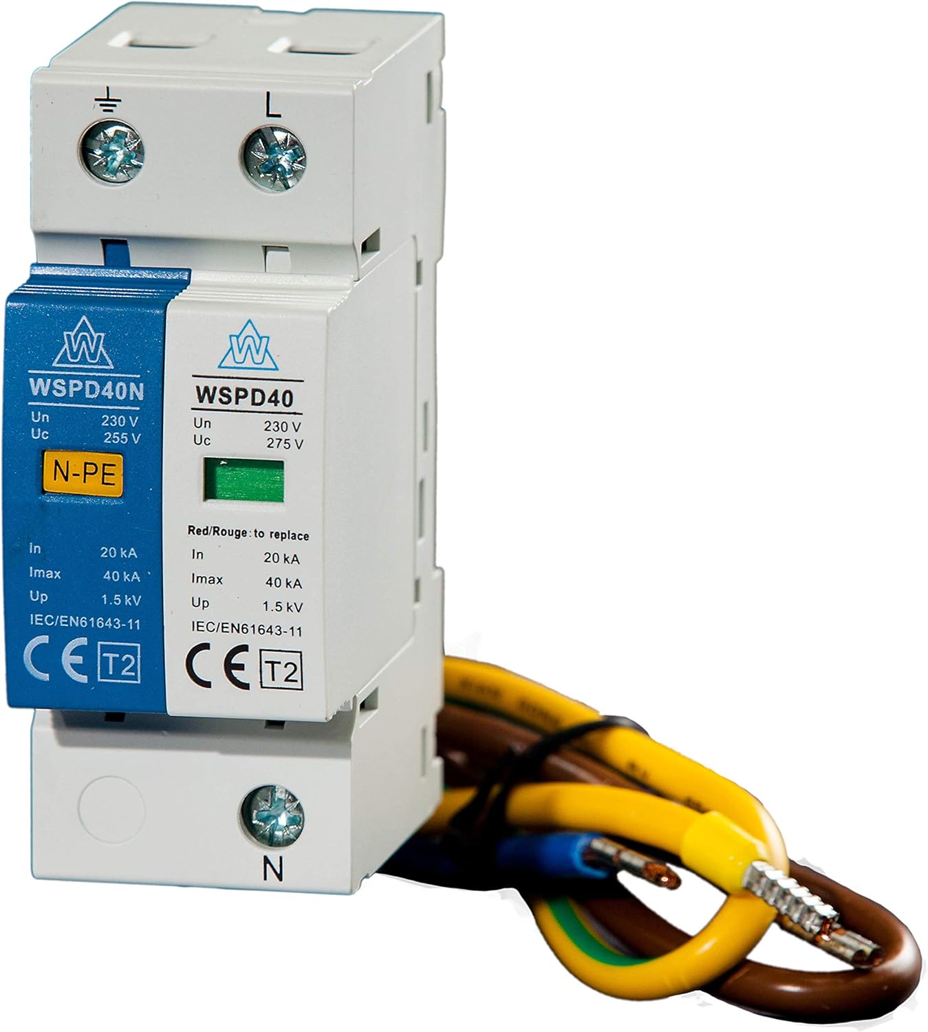 2 Module Surge Protection Device Live/Neutral 40kA Type 2 Kit – BigaMart
