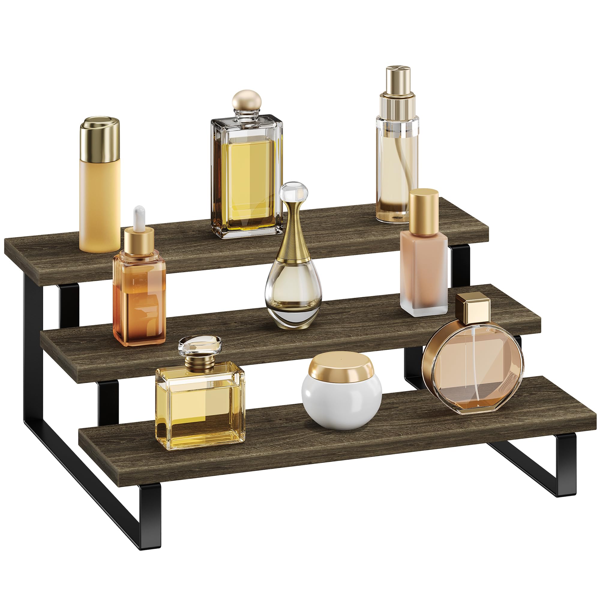 3 Tier Wooden Display Riser Stand Perfume Organizer Stands, Tiered ...