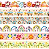Amazon.com: Whaline 82Ft Retro Groovy 70s Bulletin Board Borders Boho ...
