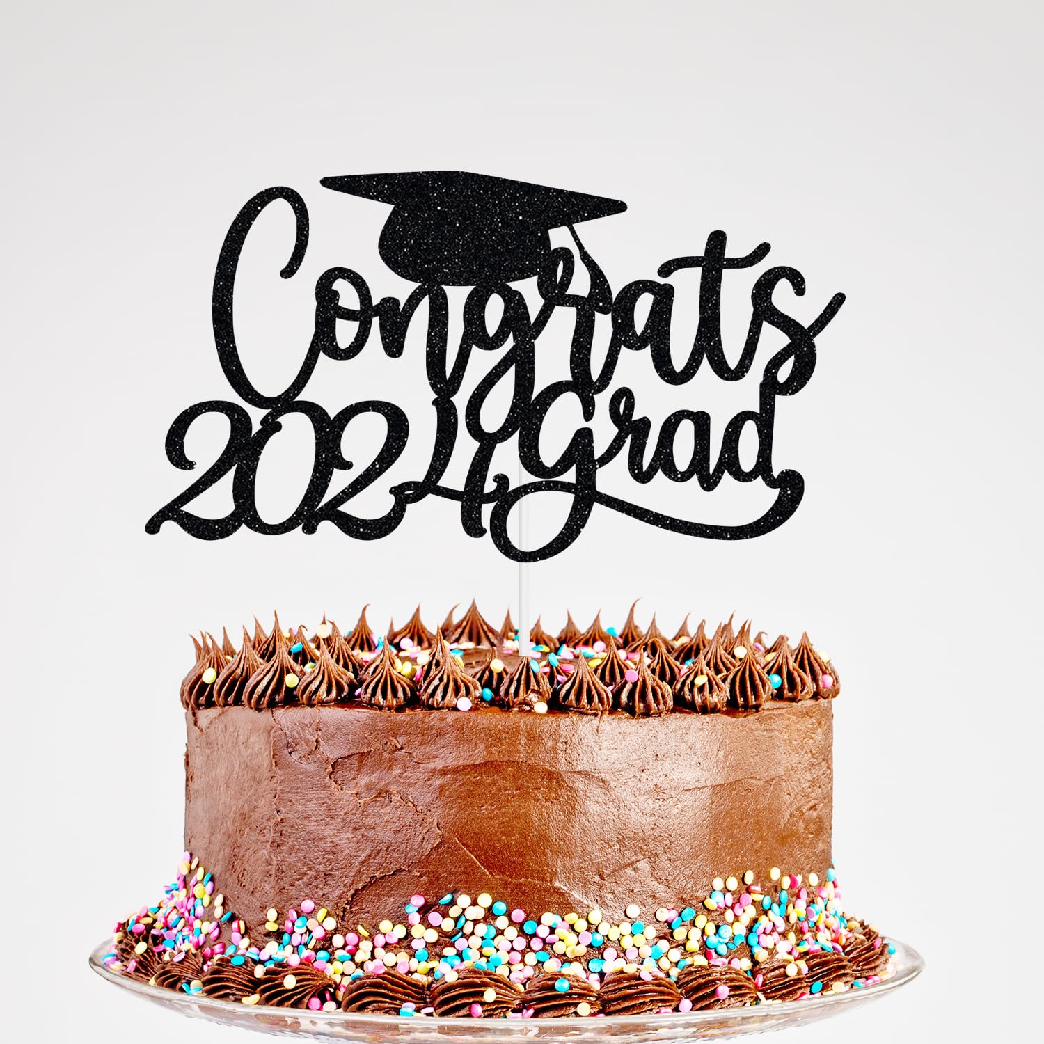 Glitter Congrats Grad Cake Topper - Class of 2024 Congratulations Cake ...