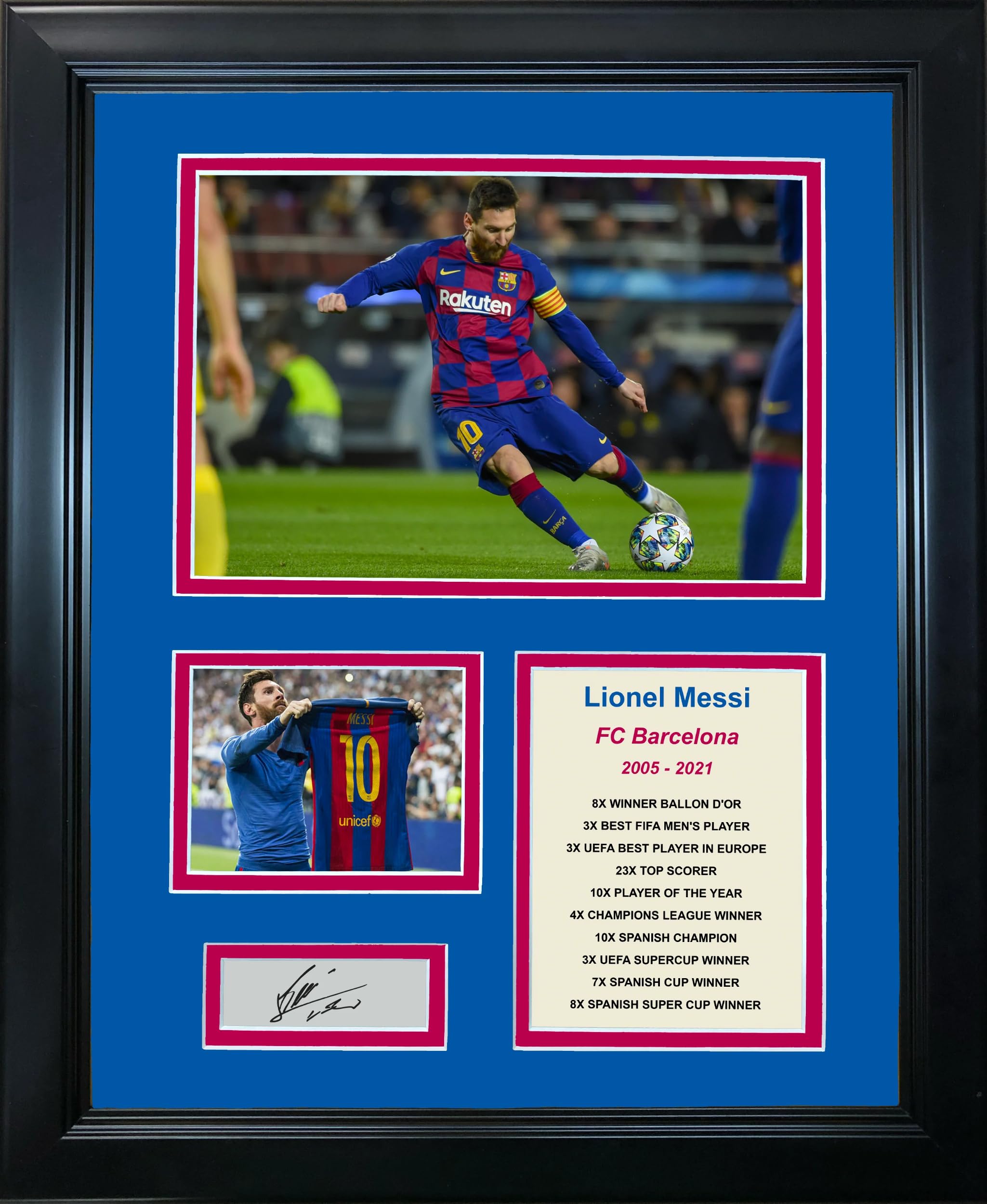Mua Framed Lionel Messi Facsimile Laser Engraved Signature Auto FC ...