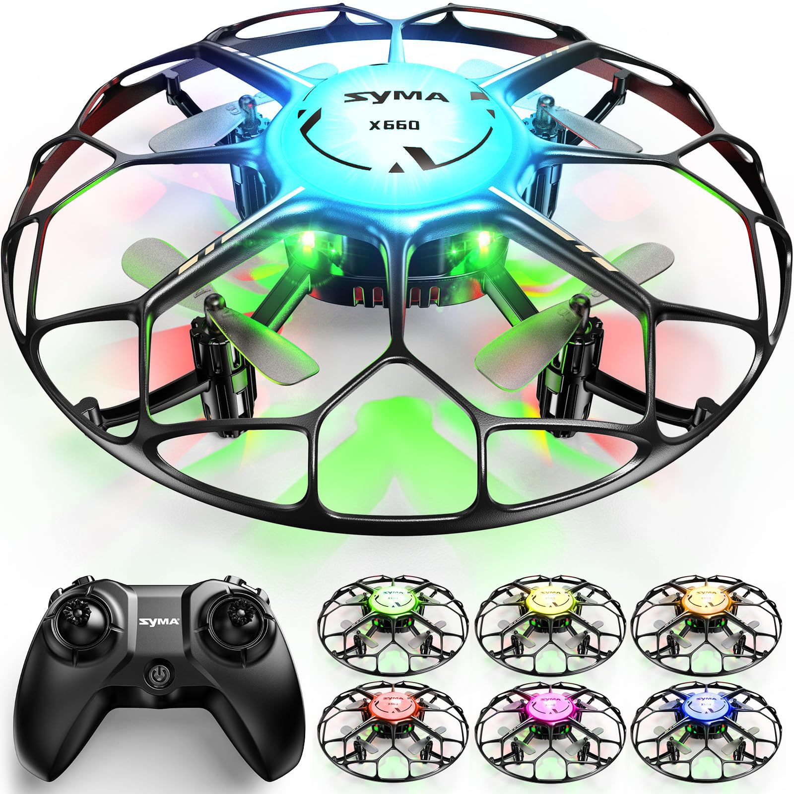 SYMA Drone for Kids with 7-Color LED Light, X660 Mini Drone with 3D ...
