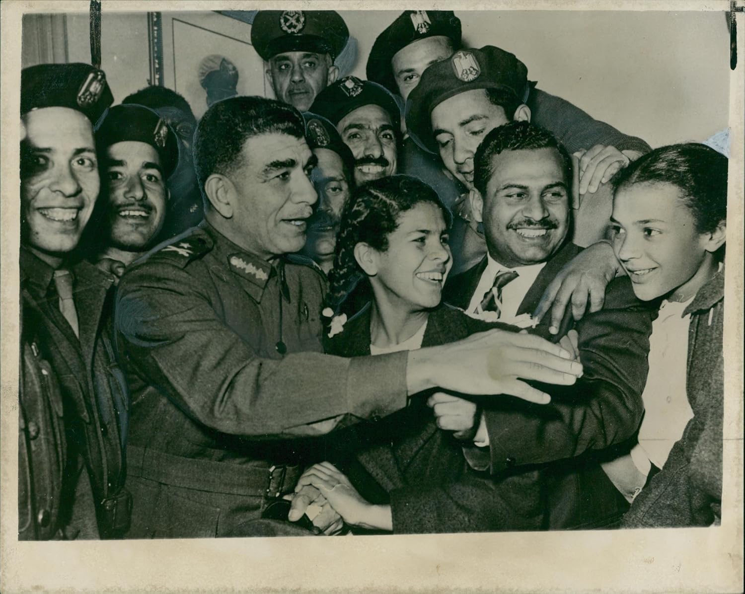 Amazon.com: Vintage photo of Mohammed Naguib with the young schoolgirls ...