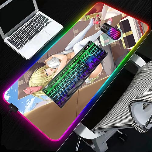 Anime Girl Sexy Butt Breasts Chest RGB Mouse Pad XXL Gaming Mousepad ...
