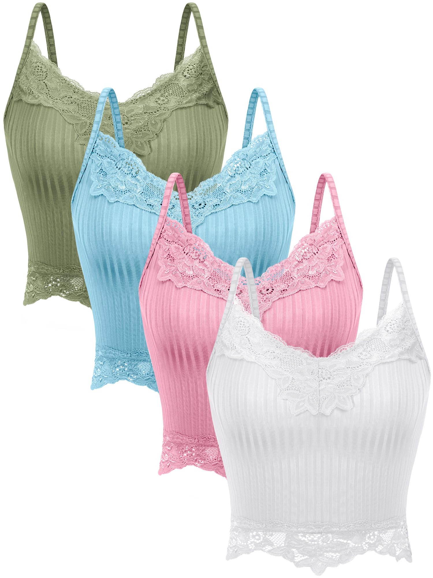 Bencailor 4 Pcs Lace Y2k Tank Tops Fairy Grunge Clothes Crop Tops Lace ...