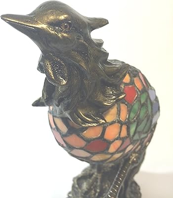 Tiffany Style Stained Glass Table Lamp: 13.5 Inch Red Cardinal ...