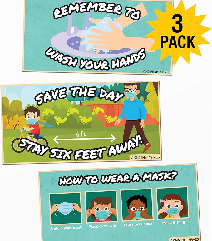 Amazon.com: Handwashing , Social Distance Distancing Posters for ...