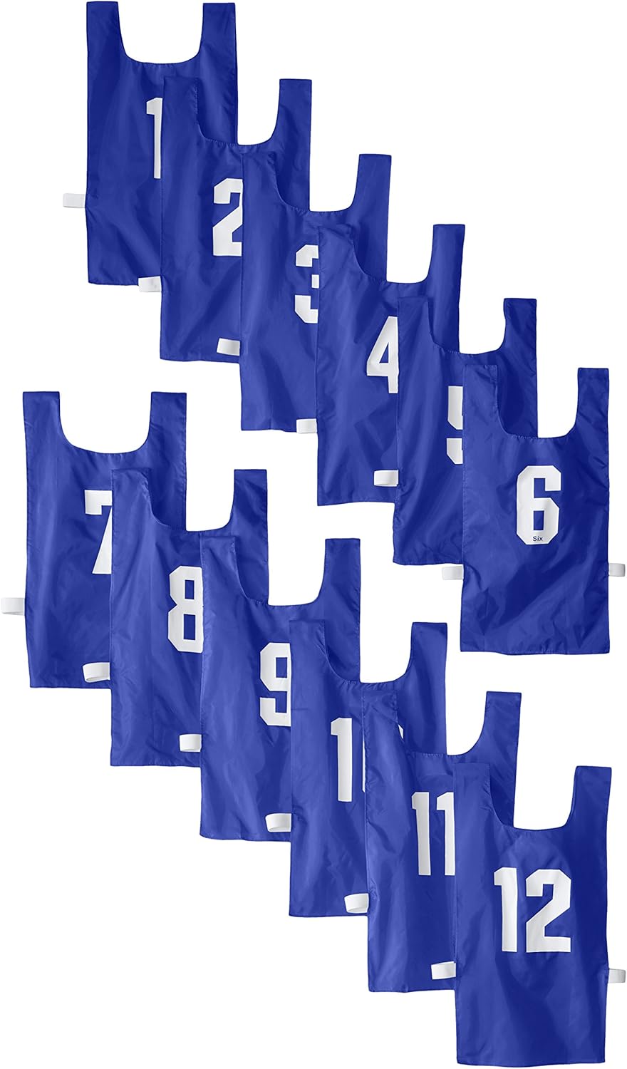 US Games 1040289 Numbered Nylon Pinnies, One Dozen (Blue), Protective ...