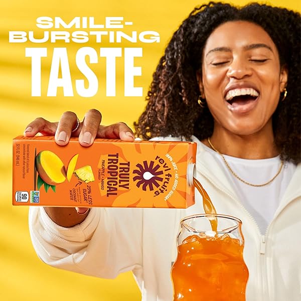 REVL FRUITS 100% JUICE, NO ADDED SUGAR, PINEAPPLE MANGO, TRULY TROPICAL ...