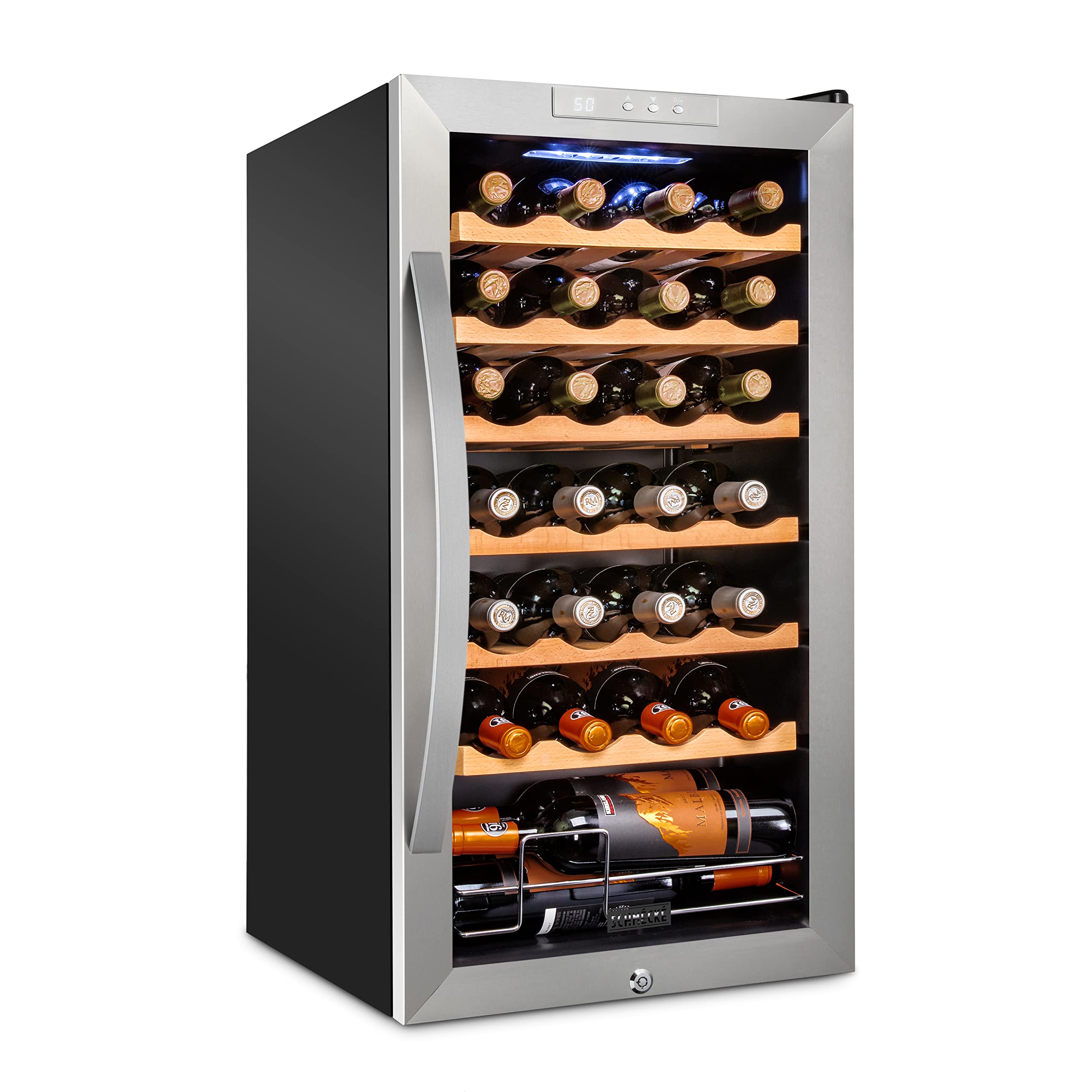 SCHMÉCKÉ 28 Bottle Compressor Wine Cooler Refrigerator w/Lock - Large ...