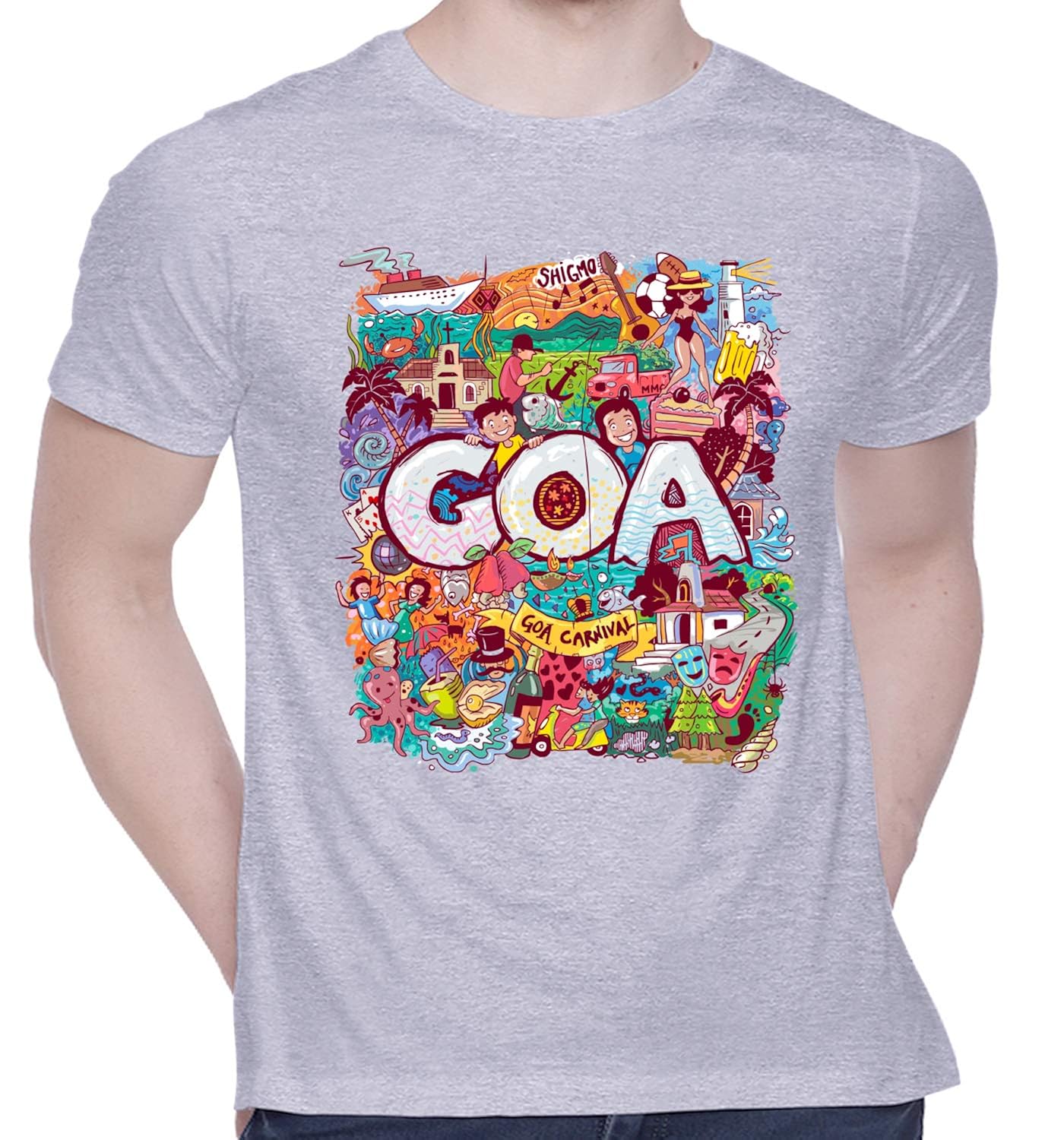 CreativiT Graphic Printed T-Shirt for Unisex Goa Doodle Tshirt | Casual ...