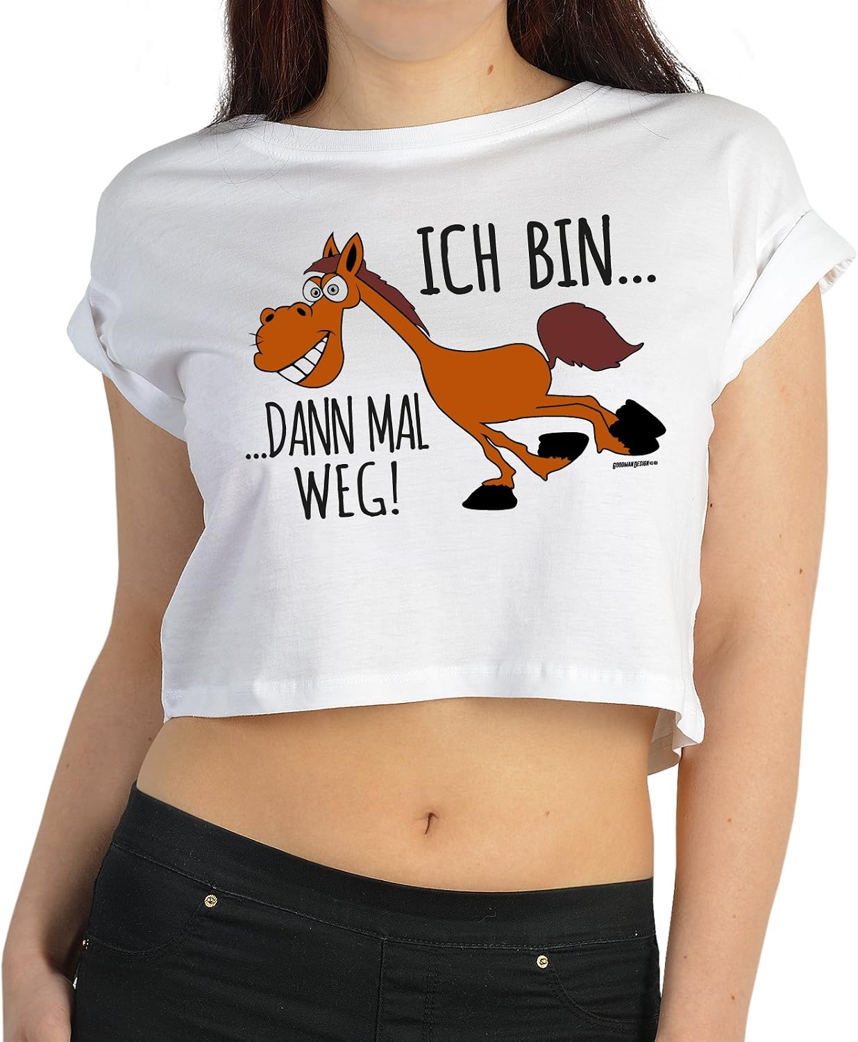 Bauchfreies Oberteil Damen Crop Top Ich Bin Bin dann mal Weg! Top ...