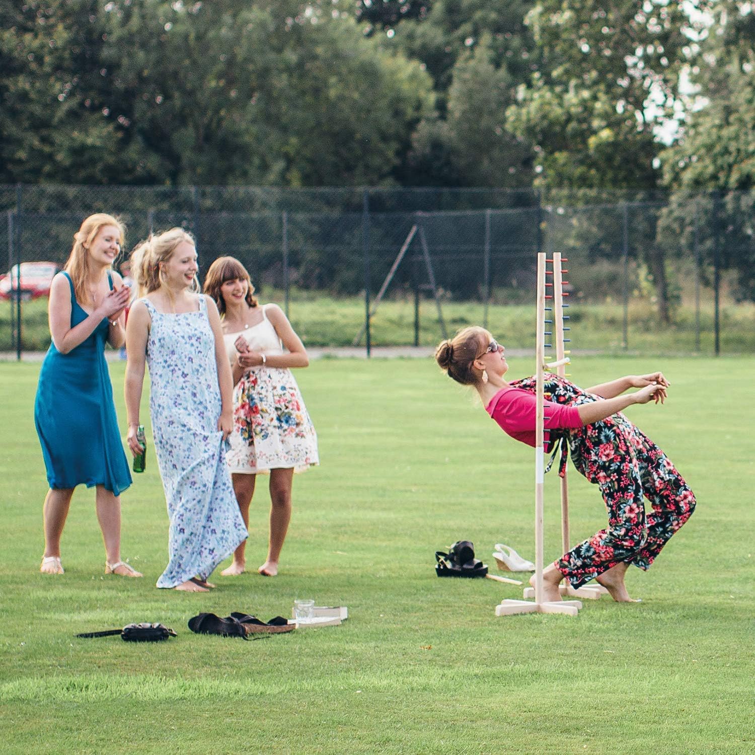 Wooden Limbo Game in a Bag- NEW Stronger design with lower pegs for all ...