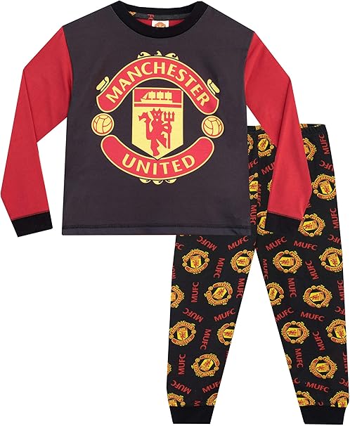 Manchester United FC Boys Football Pyjamas Multicoloured Age 12 to 13 ...