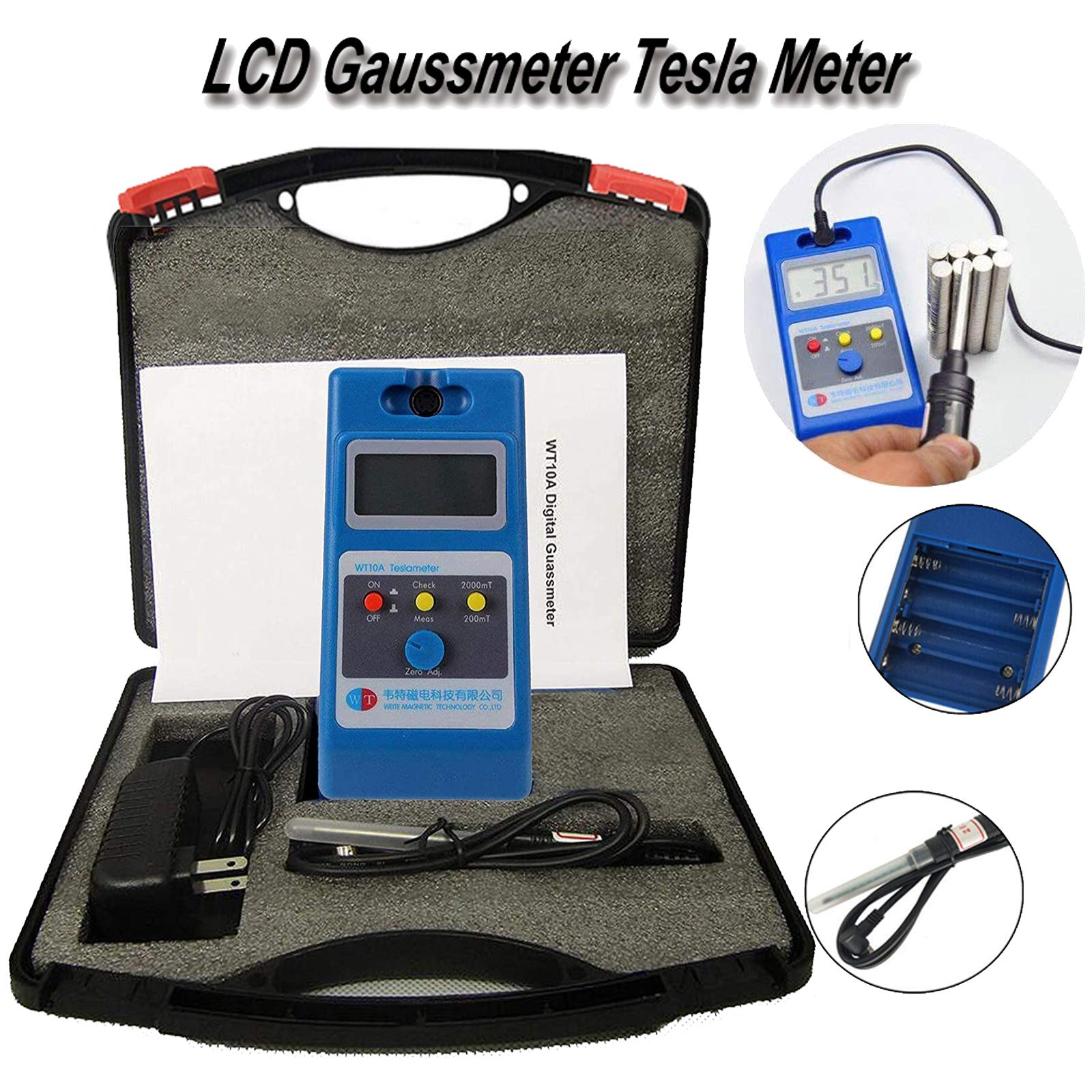 Buy Digital Gauss Meter Handheld Digital Tesla Meter Surface Magnetic ...