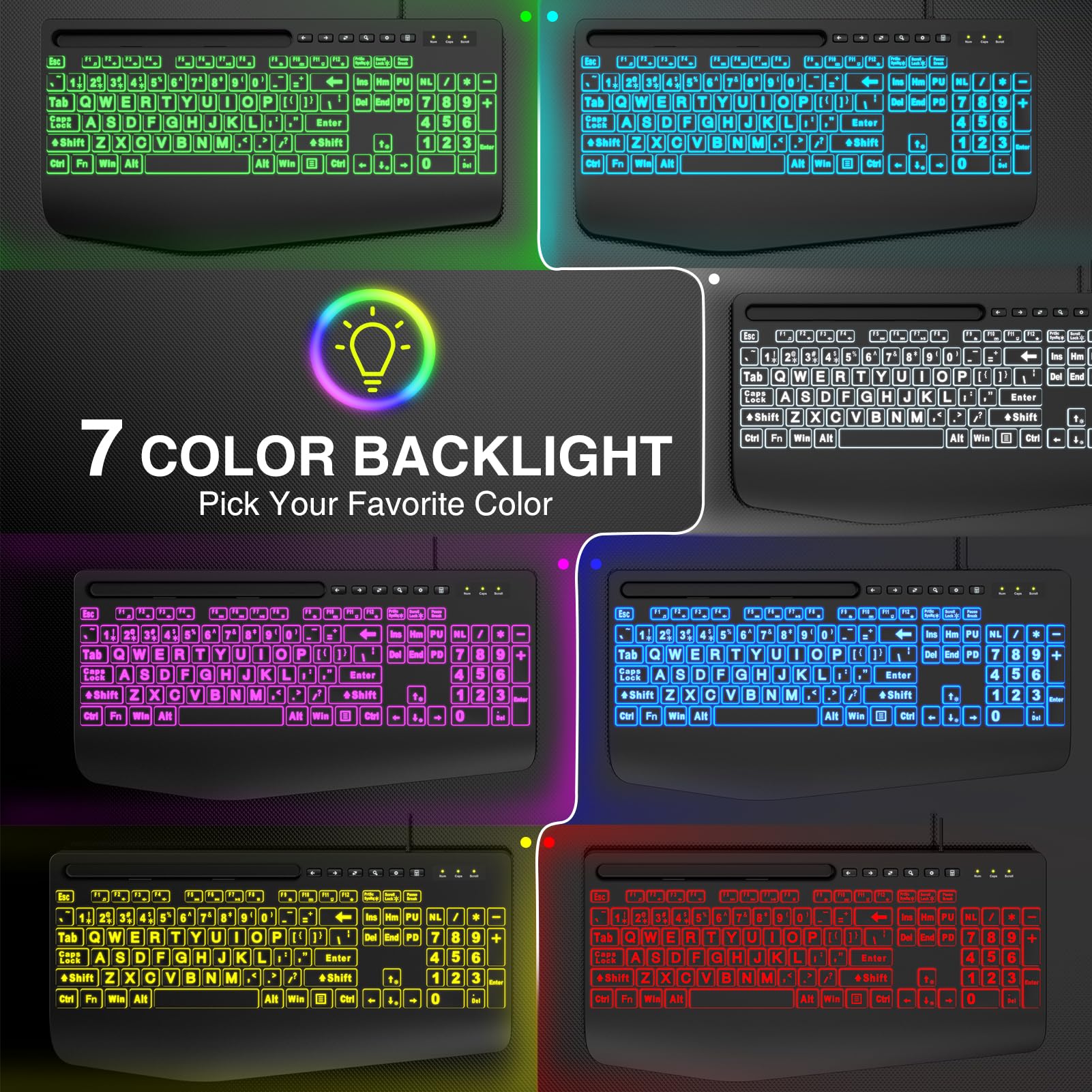 Mua SABLUTE Large Print Backlit Computer Keyboards, Wired Lighted USB ...
